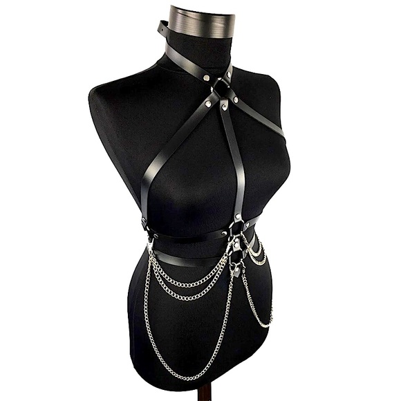 Accessories | Faux Leather Full Body Detachable Chain Harness | Poshmark